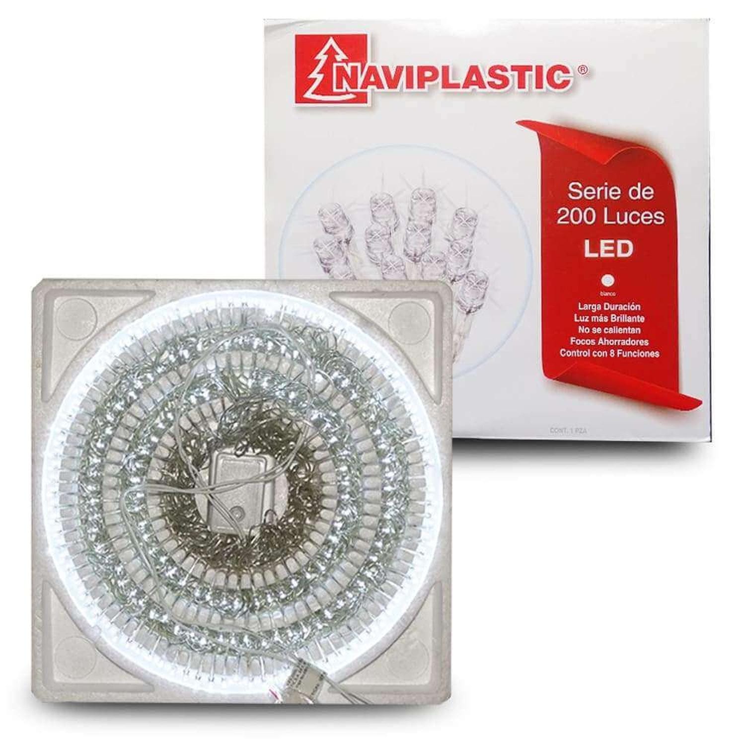 SERIE DE LUCES 200L LED BLANCO CABLE TRANPARENTE