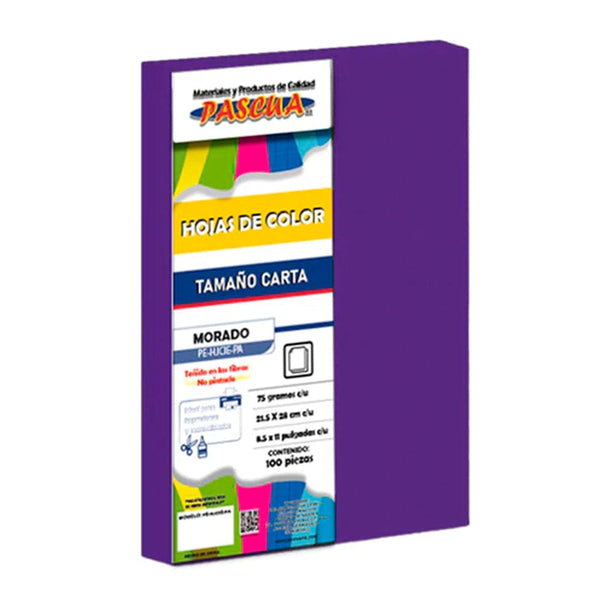 HOJA DE COLOR CARTA C/100PZ PASCUA MORADO - Almacenes farah