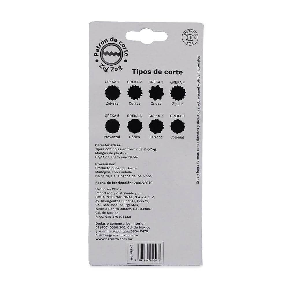 TIJERA GREKA CHICA ZIG ZAG BARRILITO