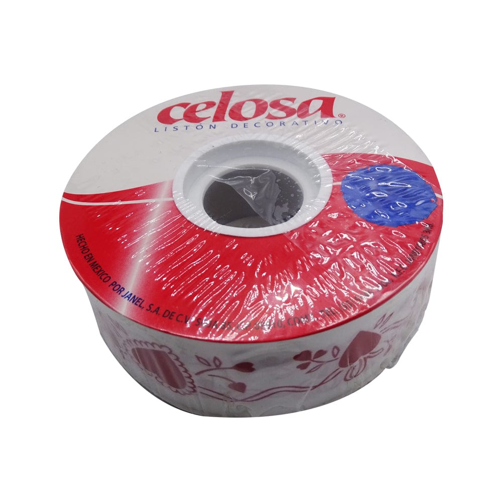 CINTA CELOSA SATIN #9 CORAZON GDE ROJOS 02